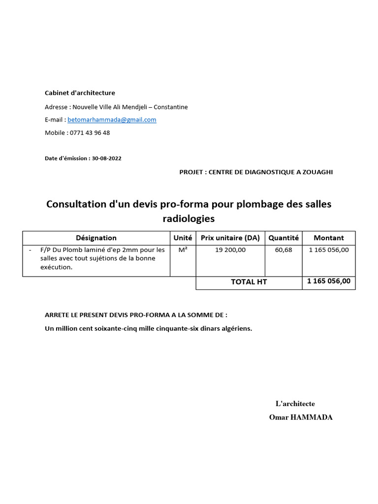 Devis Proforma | PDF