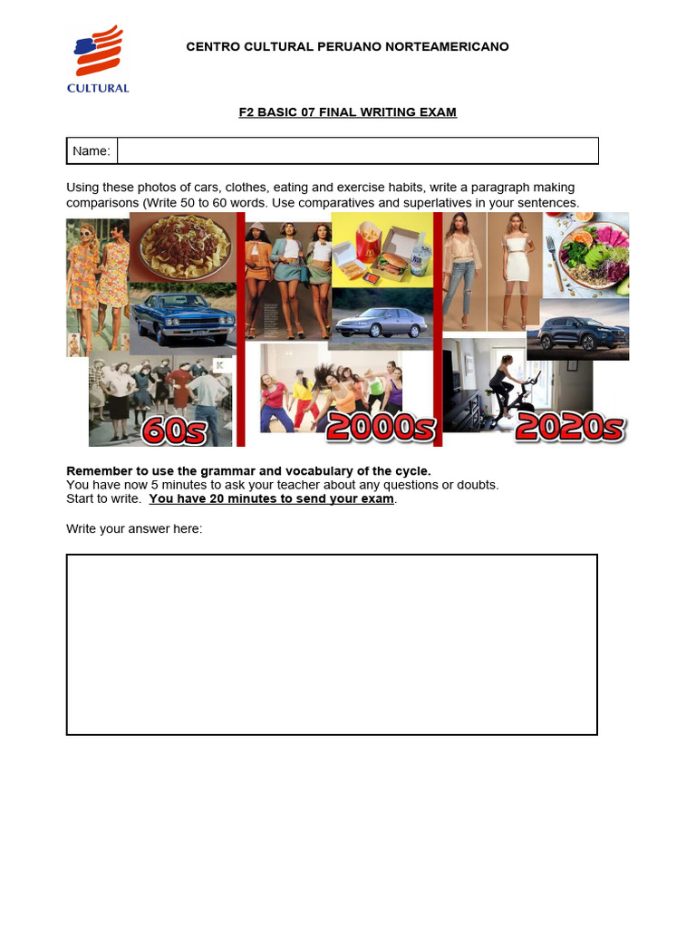 Basic 07 Final Writing Exam - October 2022 | PDF