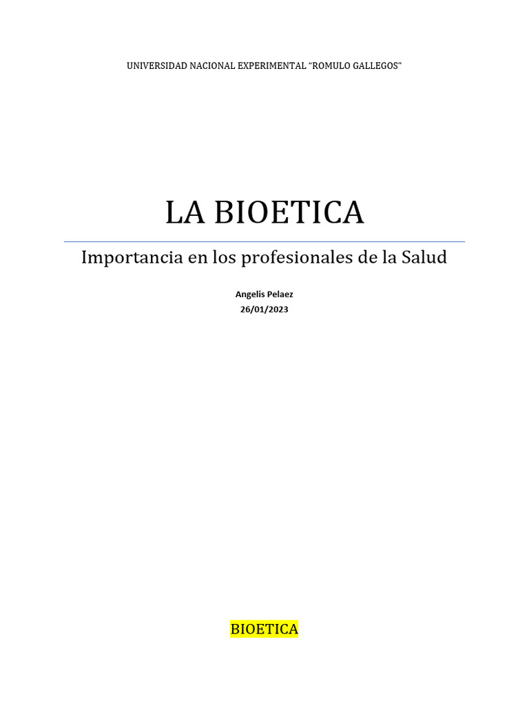 Bioetica Ange | PDF | Bioética