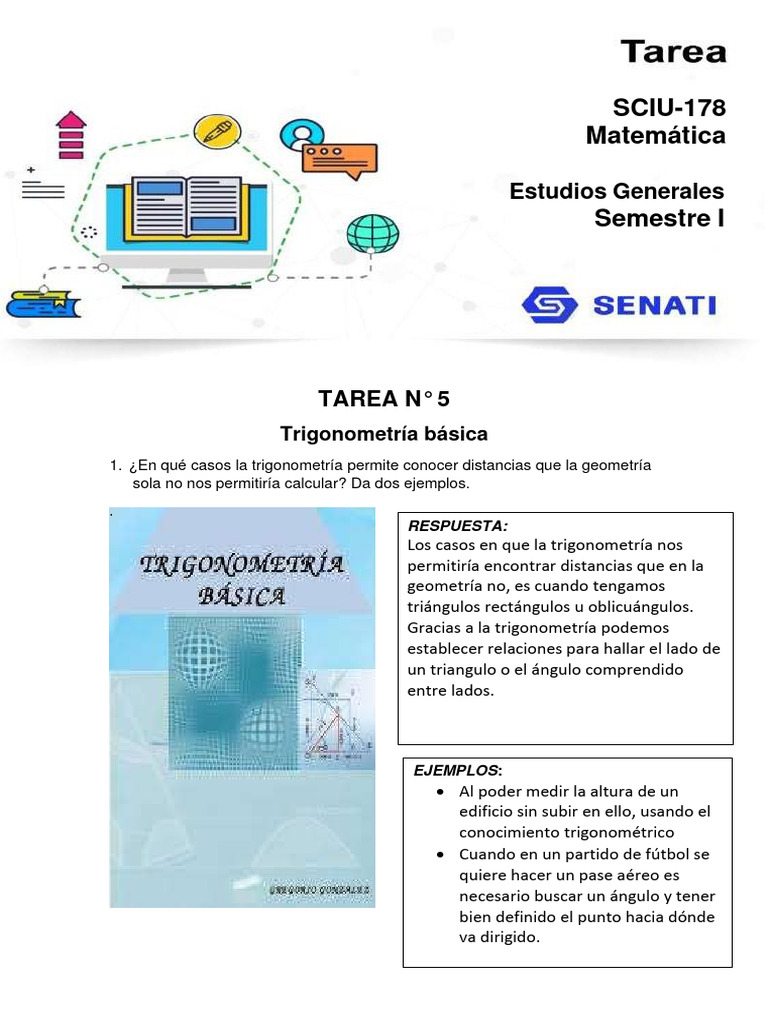 MATEMATICA_TAREA_U005 | PDF | Trigonometría | Triángulo