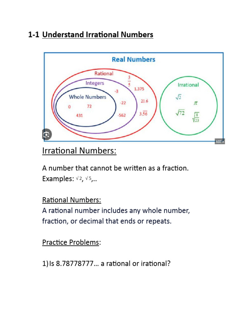 Understand Rational and Irational Numbers | PDF
