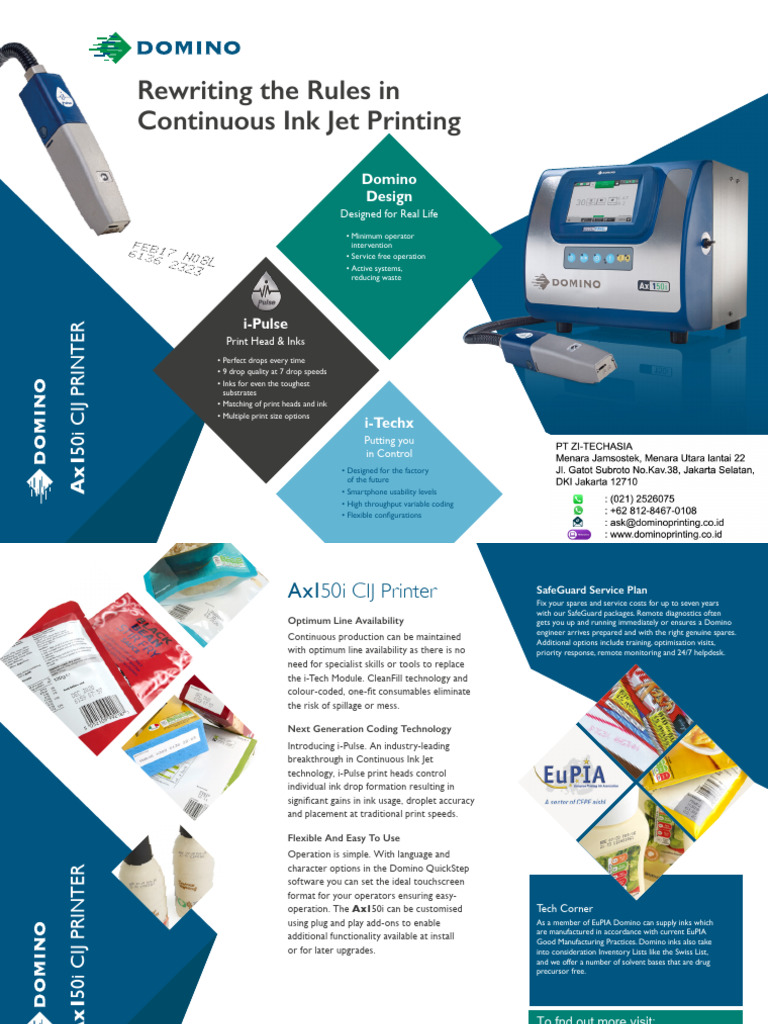Rewriting The Rules in Continuous Ink Jet Printing: Domino Design | PDF | Printer (Computing ...