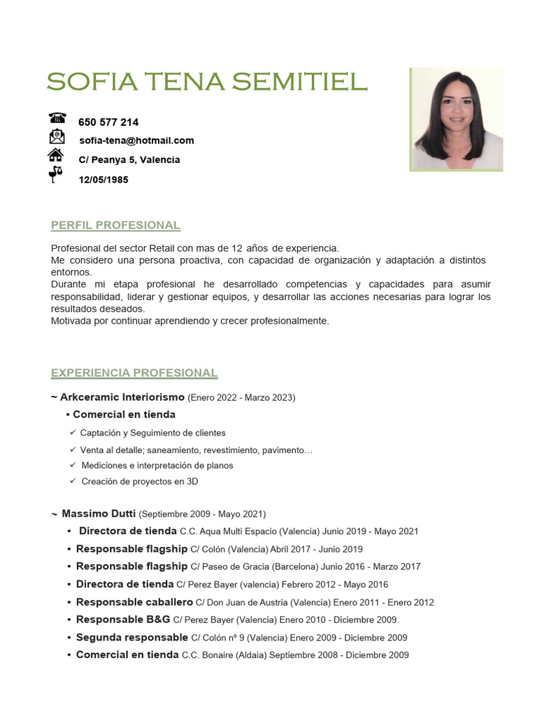 CV Sofia 2023 | PDF | Crecimiento personal y profesional | Negocios