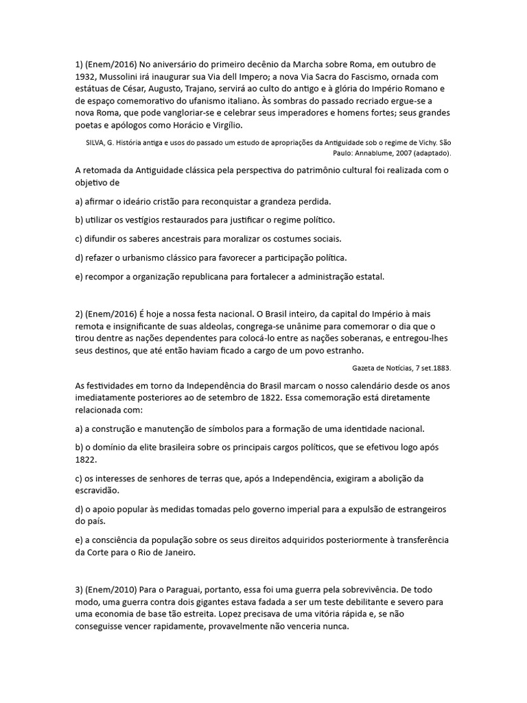 Apostila enem história | PDF | História Antiga | Brasil