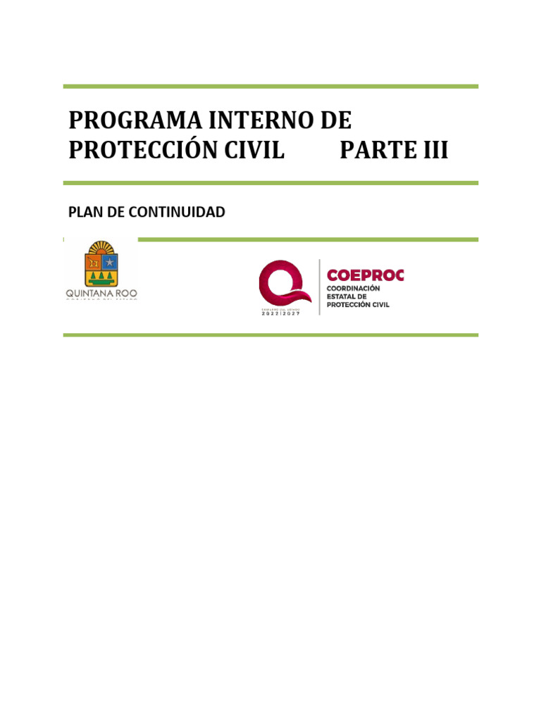 Guía para el Plan de Continuidad PIPC | PDF | Riesgo | Defensa Civil