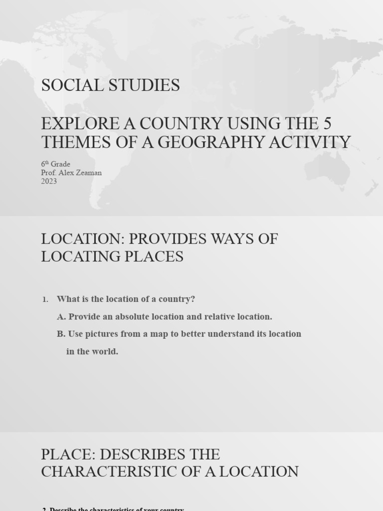 5 Themes of Geography Activity | PDF