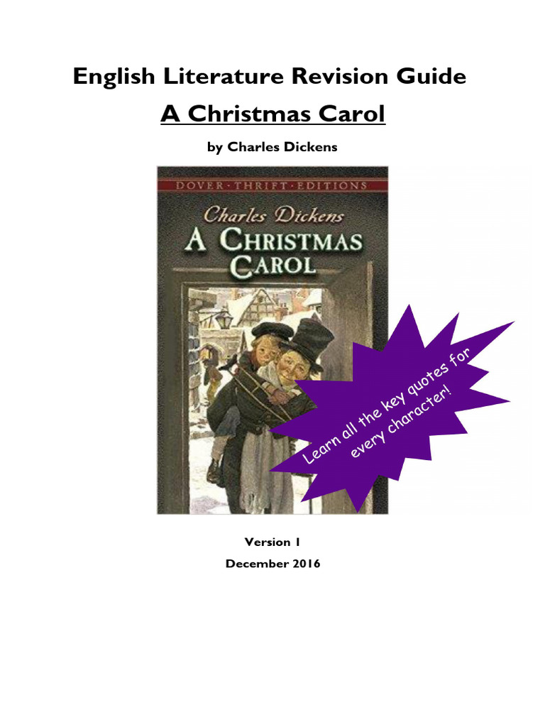 A Christmas Carol Revision Guide | PDF | Ebenezer Scrooge | Jacob Marley