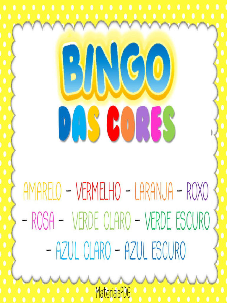 Bingo Das Cores | PDF