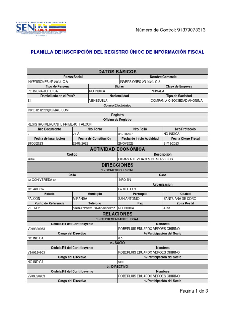 Planilla Rif 2R Chivo | PDF