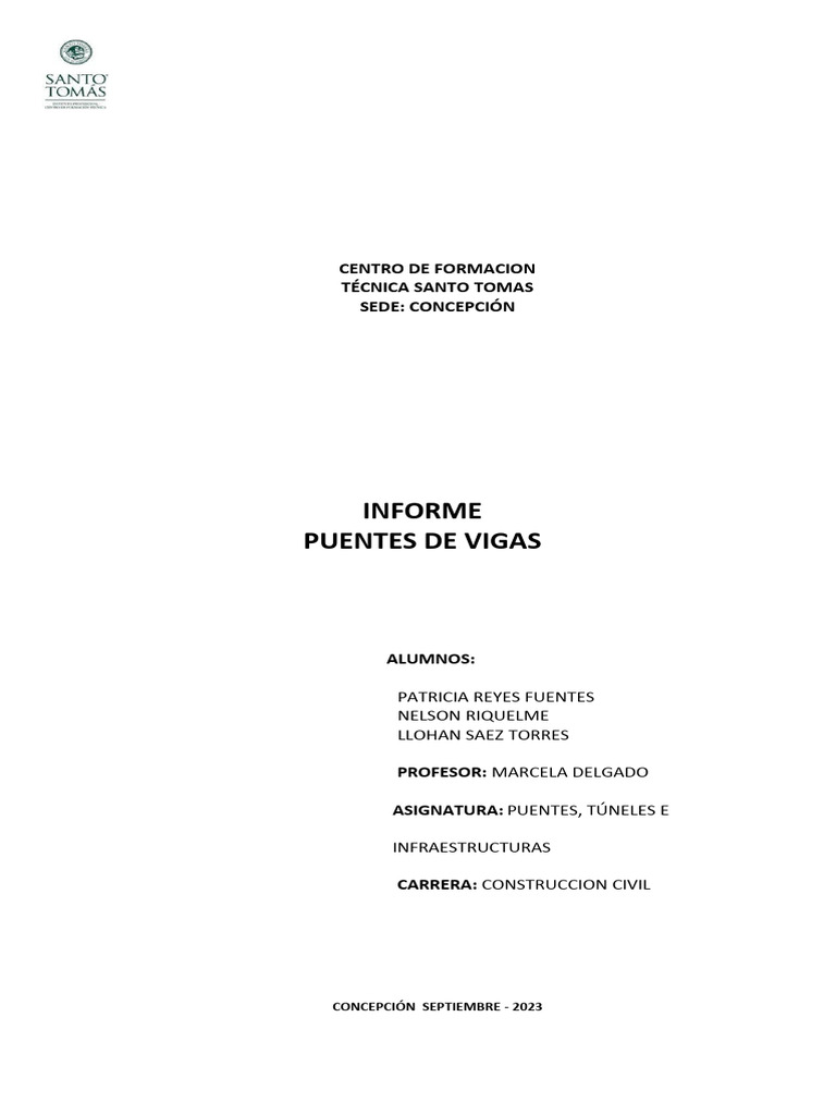 Puentes De Vigas Final Pdf Puente Hormigón