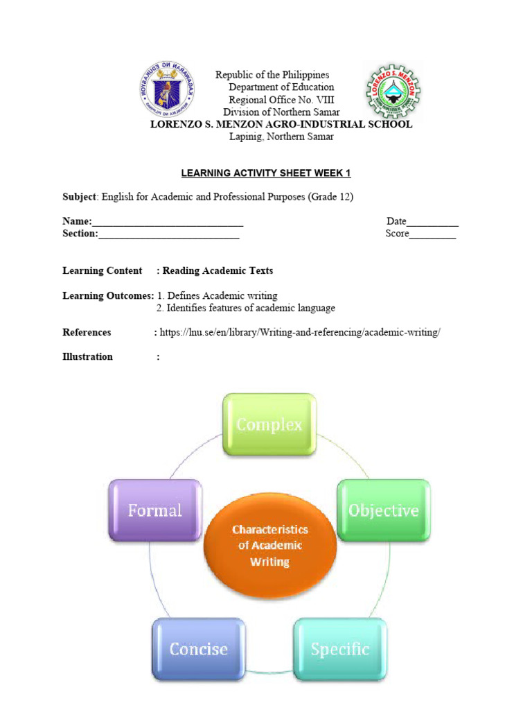 EAPP - LAS (Week 1) | PDF | Acronym | Critical Thinking