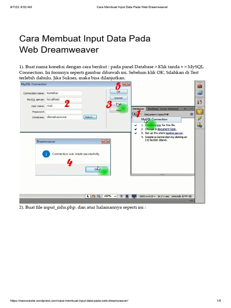Cara Membuat Input Data Pada Web Dreamweaver | PDF Cara Membuat Input Data Pada Web Dreamweaver | PDF