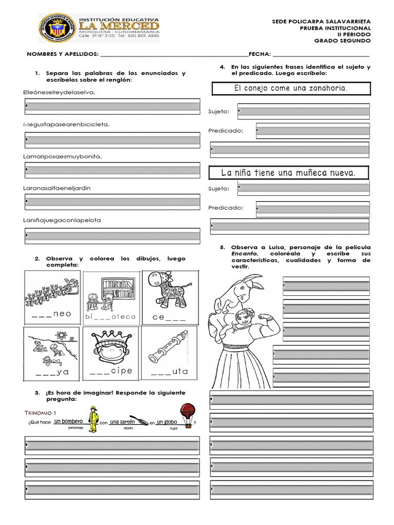 Evaluación de Español II-P | PDF | Gramática | Lingüística