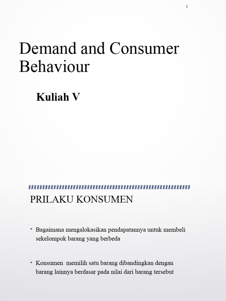 2023 Kuliah VI VII Demand Consumer Behavior | PDF