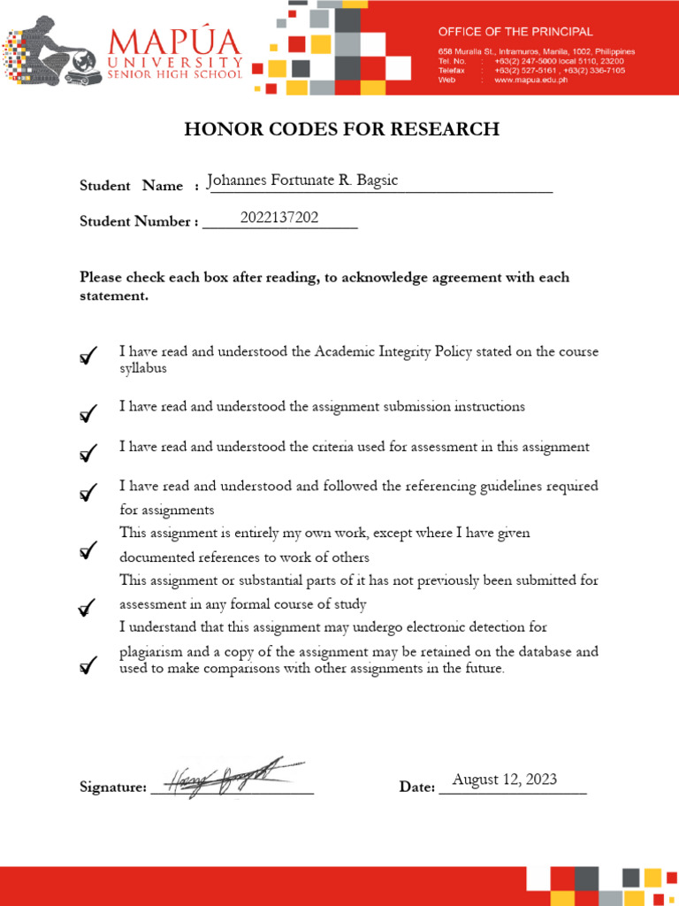 Is207 - Bagsic - Johannes - Honor Codes | PDF