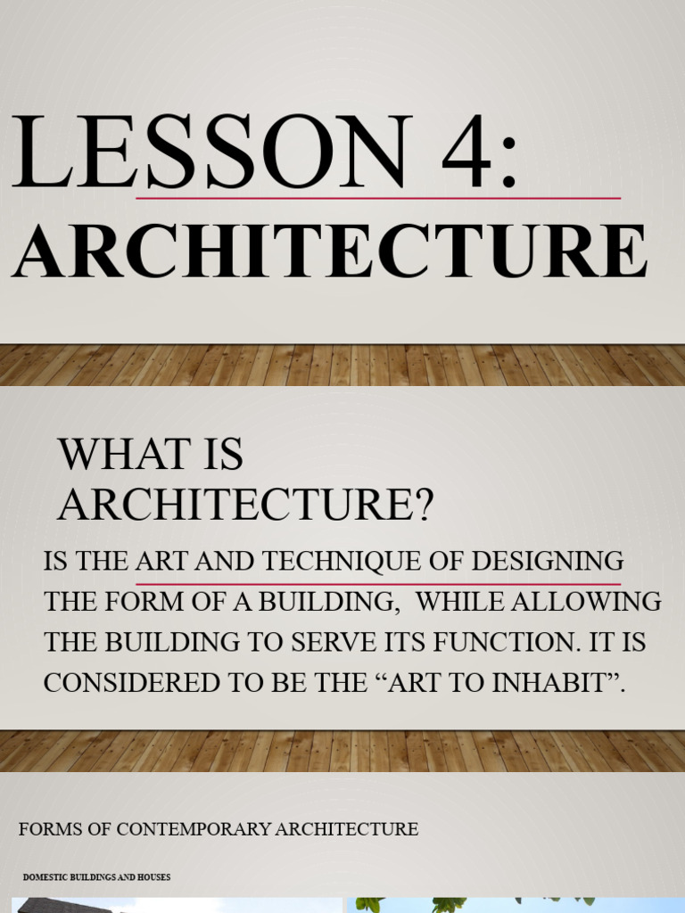 Cpar Lesson 4. Architecture | PDF | Mosque | Buildings And Structures