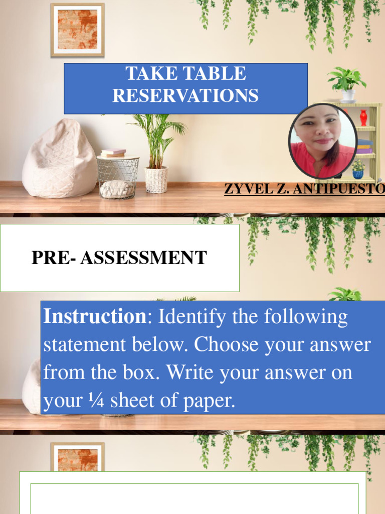 Take Table Reservation | PDF | Restaurants
