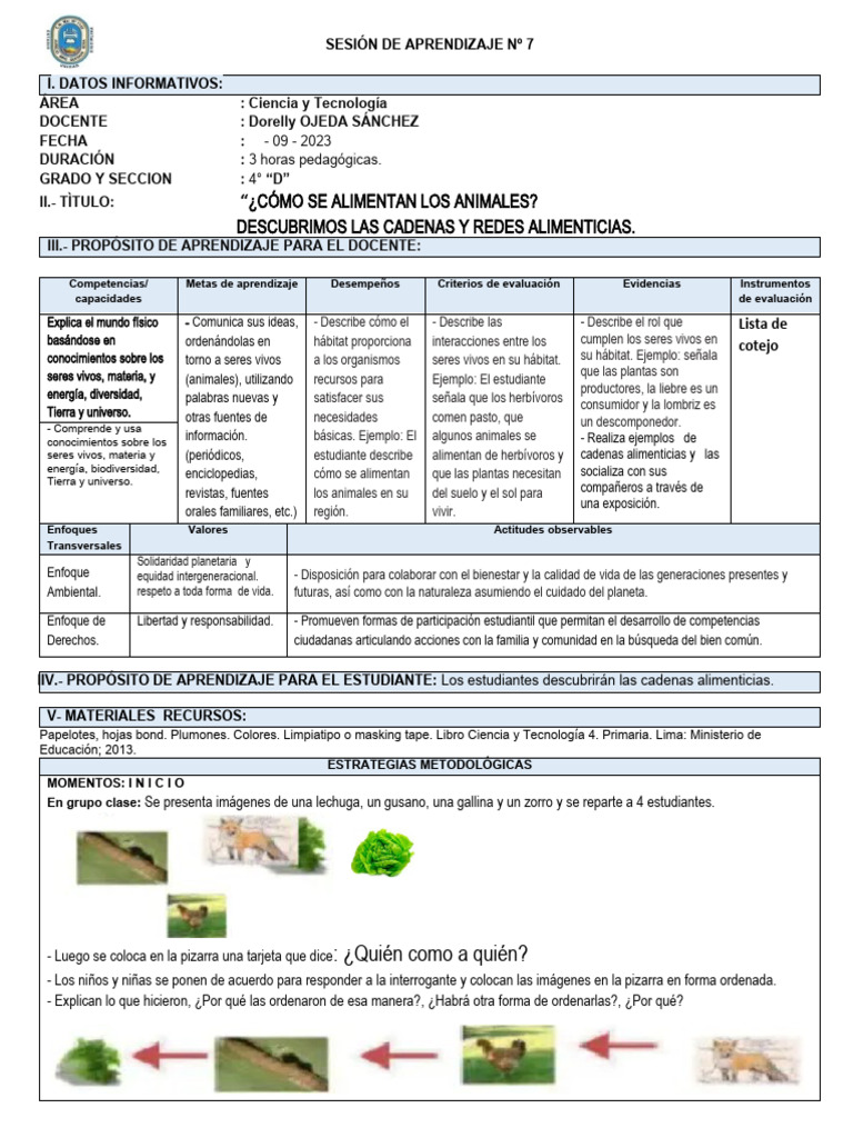 CyT 7 CÓMO SE ALIMENTAN LOS ANIMALES Descubrimos Las Cadenas ...