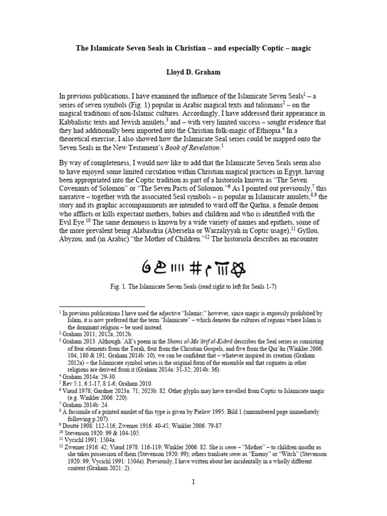 The Islamicate Seven Seals in Christian - and Especially Coptic - Magic ...