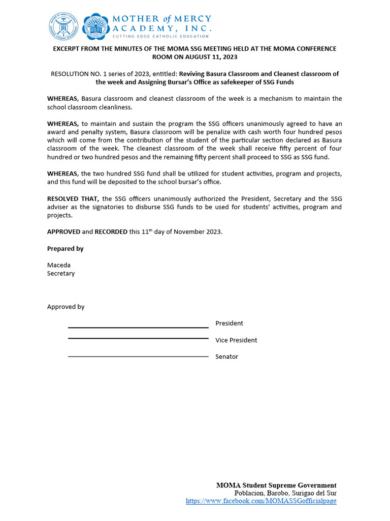 SSG Resolution 2 | Download Free PDF | Government