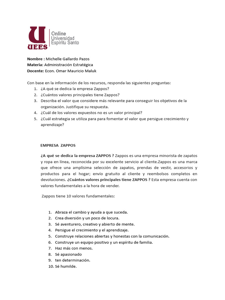 Michelle Estefanía Gallardo Pazos | PDF | Business | Economias