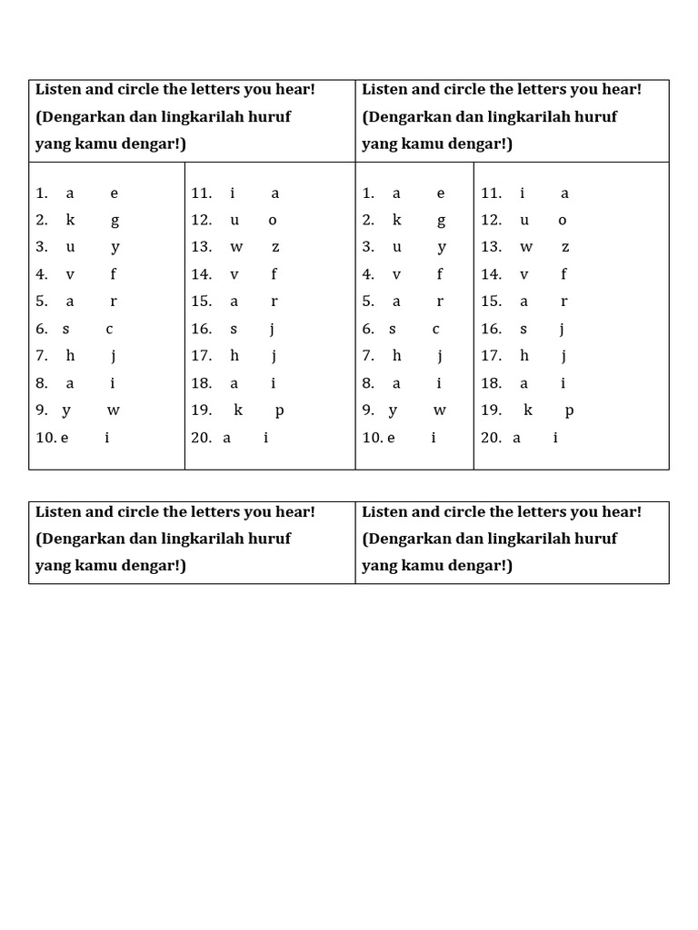Soal Alphabet Bahasa Inggris | PDF