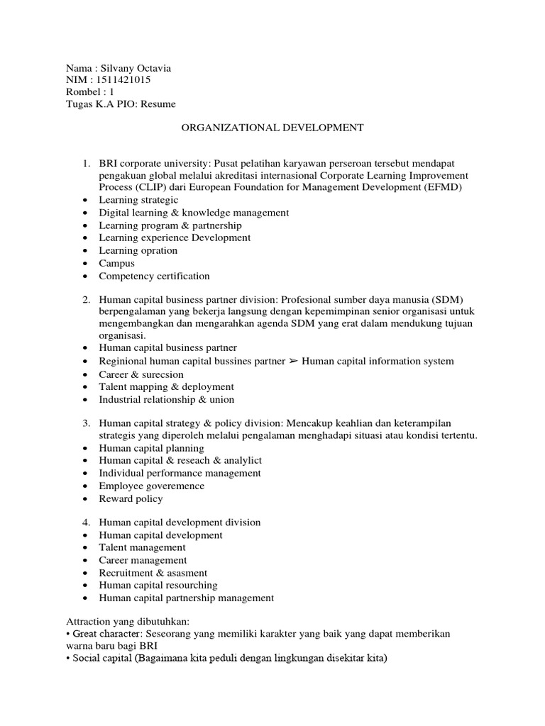 Resume Bri Kapio | PDF | Human Capital | Business Economics