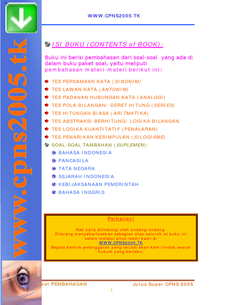 Pembahasan Soal CPNS 2005 | PDF
