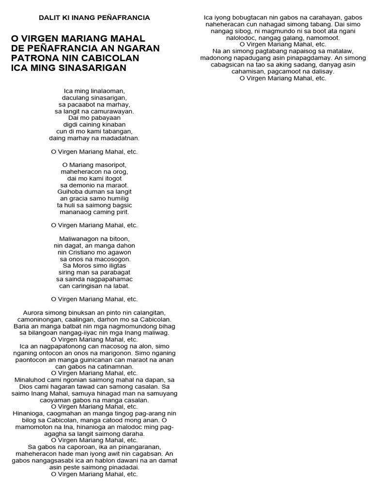 Dalit Ki Inang Peñafrancia | PDF