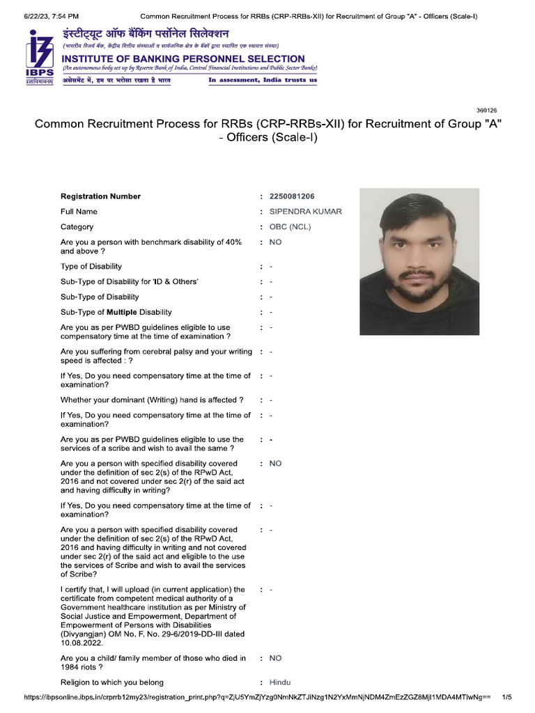 RRB Xii Scale 1 | PDF