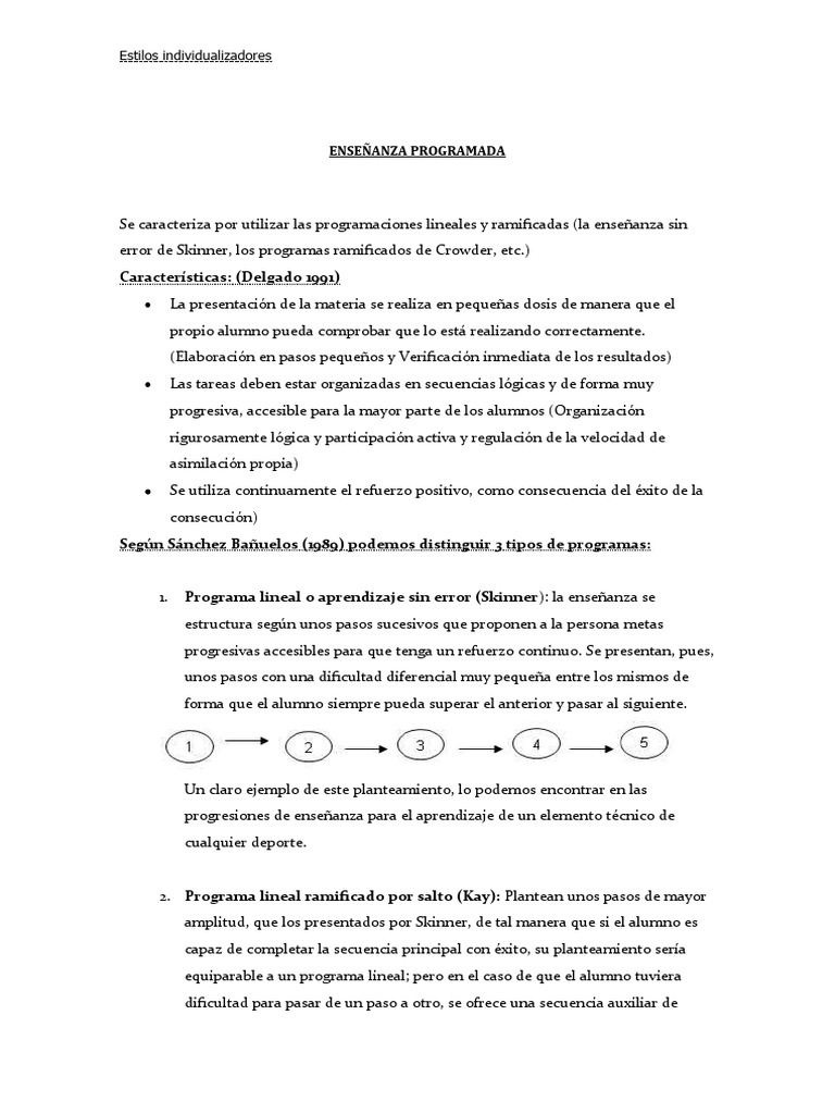 07.enseñanza Programada | Descargar gratis PDF | Aprendizaje | Modificación de comportamiento