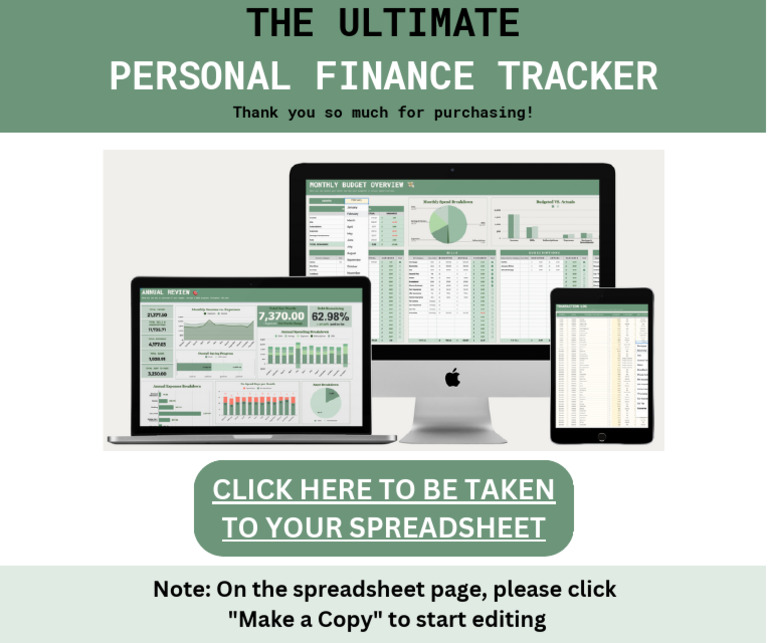 The Ultimate Personal Finance Tracker - Spreadsheets PH | PDF