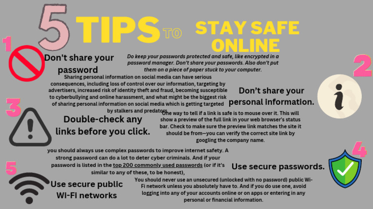 5 Tips How To Stay Safe Online | PDF