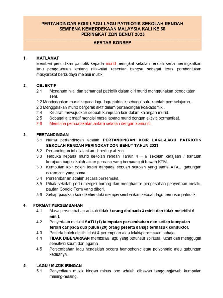 KERTAS CADANGAN PERTANDINGAN KOIR SKSJ 2023 Nong | PDF