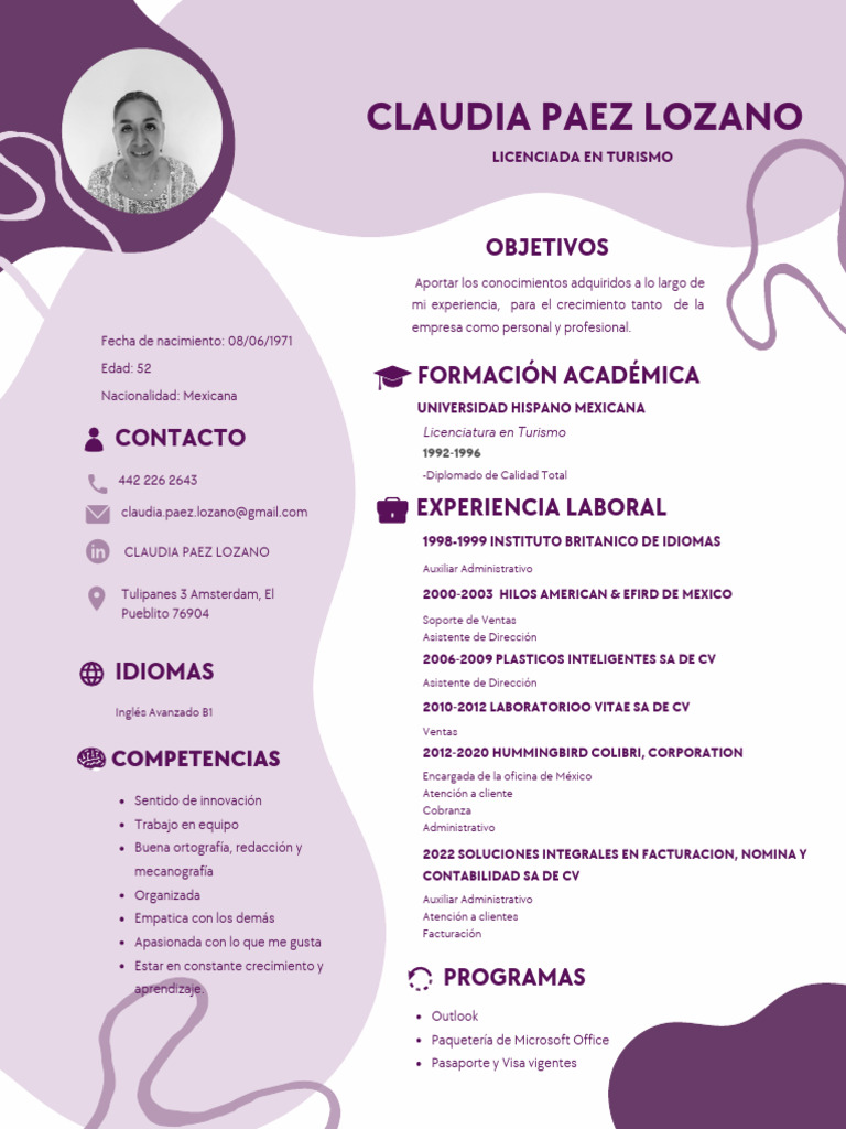 CV Claudia Páez Lozano | PDF | Business