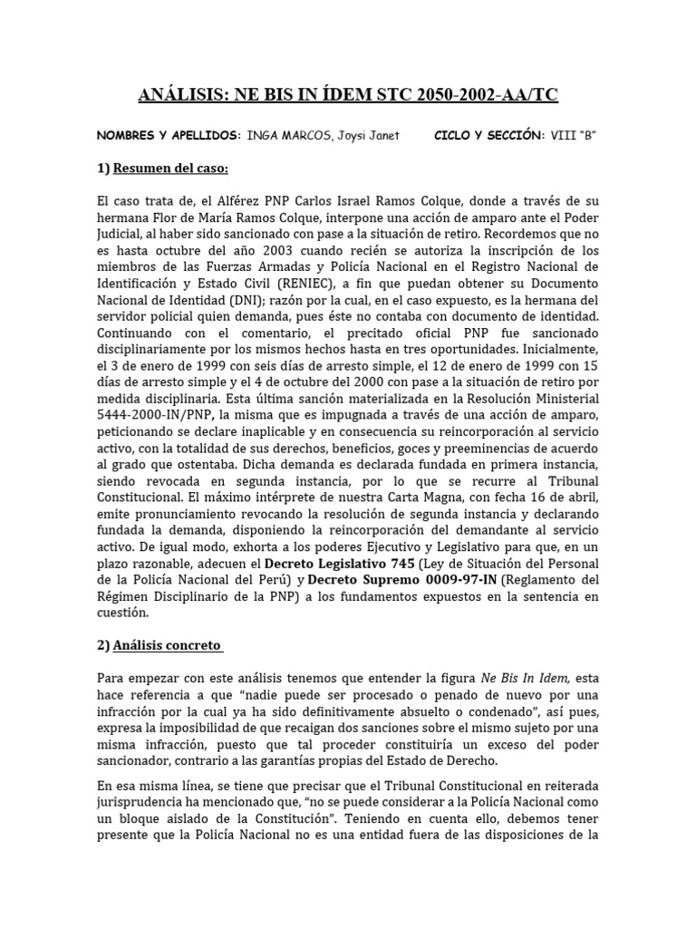 Análisis Del Principio NE BIS IN IDEM | PDF | Justicia | Crimen y violencia
