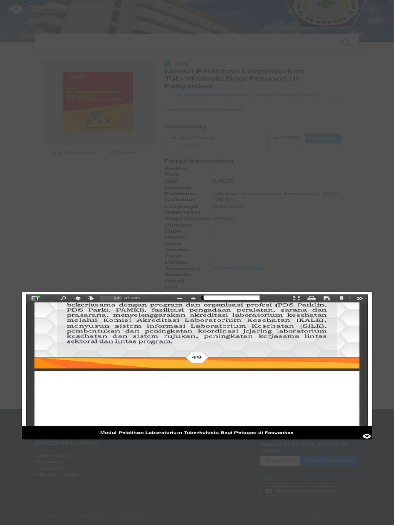 Modul Pelatihan Laboratorium Tuberkulosis Bagi Petugas Di Fasyankes - STIKES RS HUSADA | PDF ...