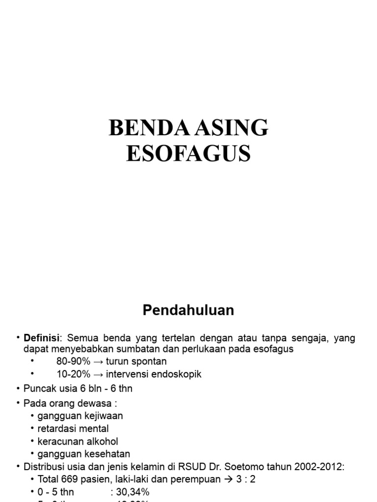 Penanganan Benda Asing Esofagus | PDF