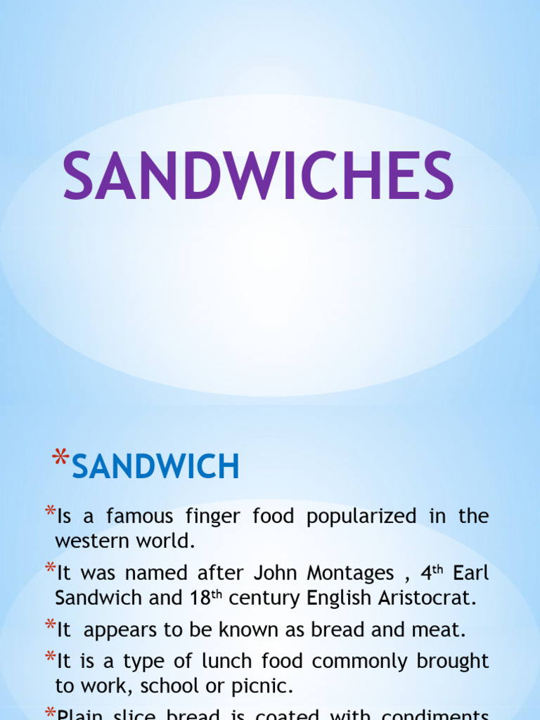 SANDWICHES | Download Free PDF | Sandwich | Hamburgers
