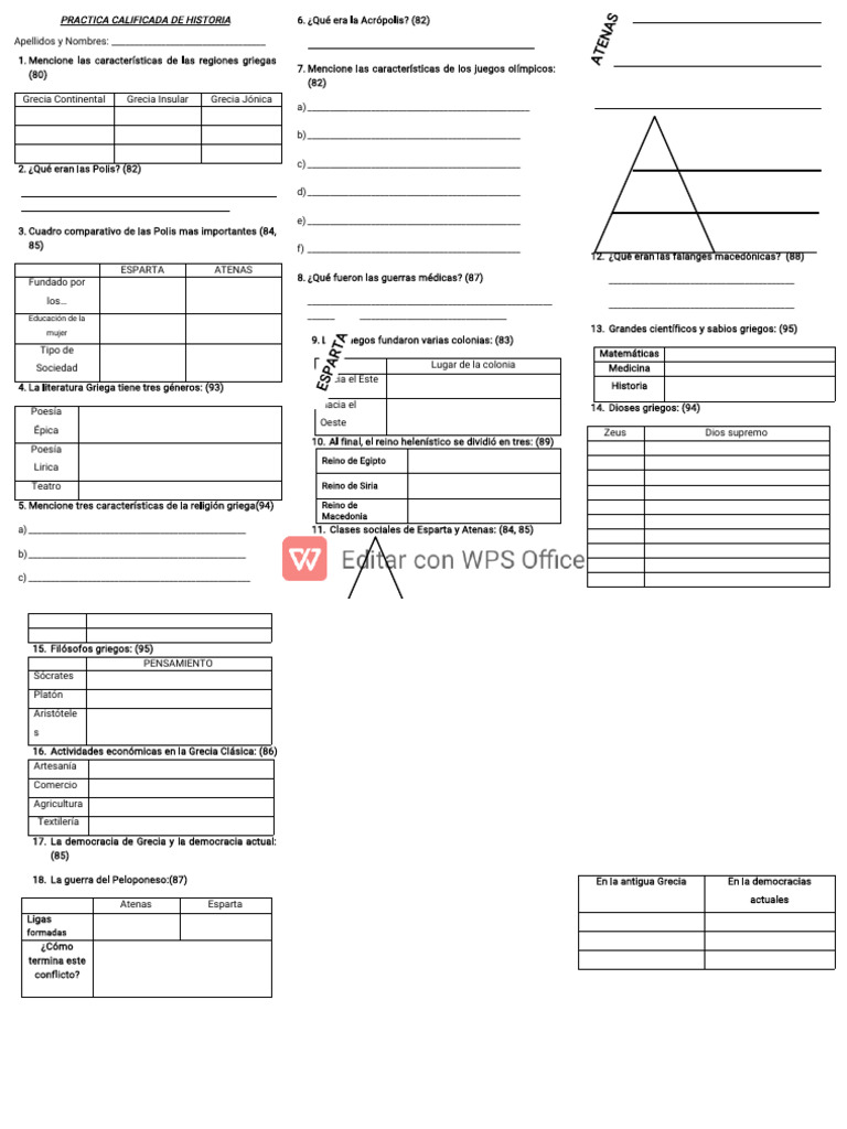 Ficha de Trabajo de Grecia | PDF | Antigua Grecia | Grecia