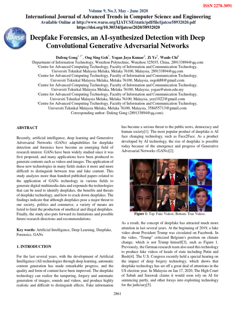 Deepfake Forensics An AI Synthesized Det | PDF | Deep Learning ...
