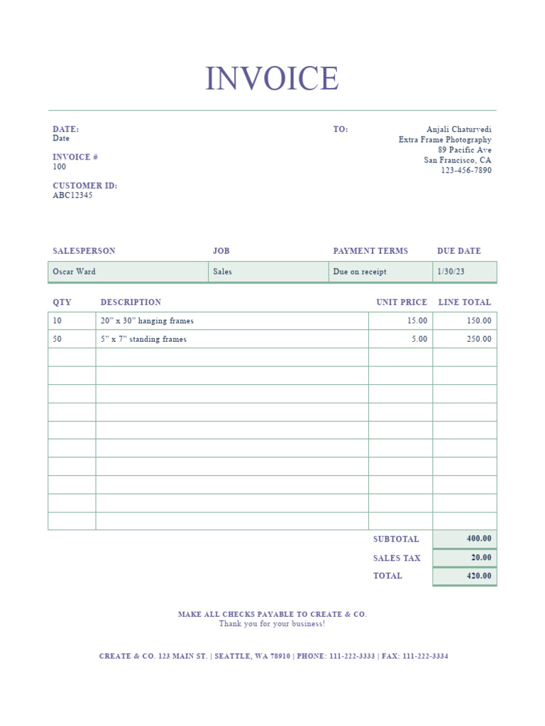 Invoice: Date: Invoice # Customer Id: TO | PDF