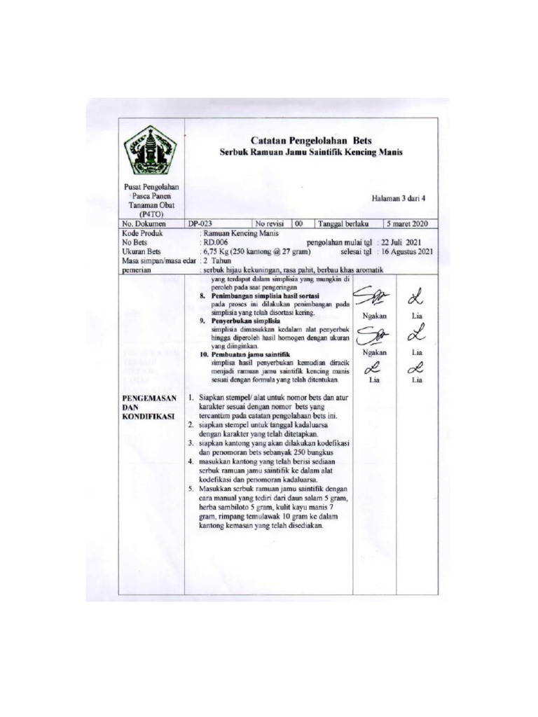 Dokumen Cpotb Tahap 1 | PDF