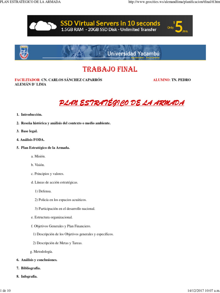 Plan Estrategico Armada | PDF