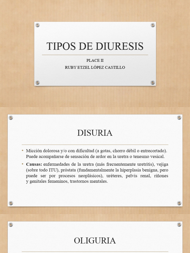 Tipos de Diuresis y sus Características | PDF | Ciencia y matemáticas
