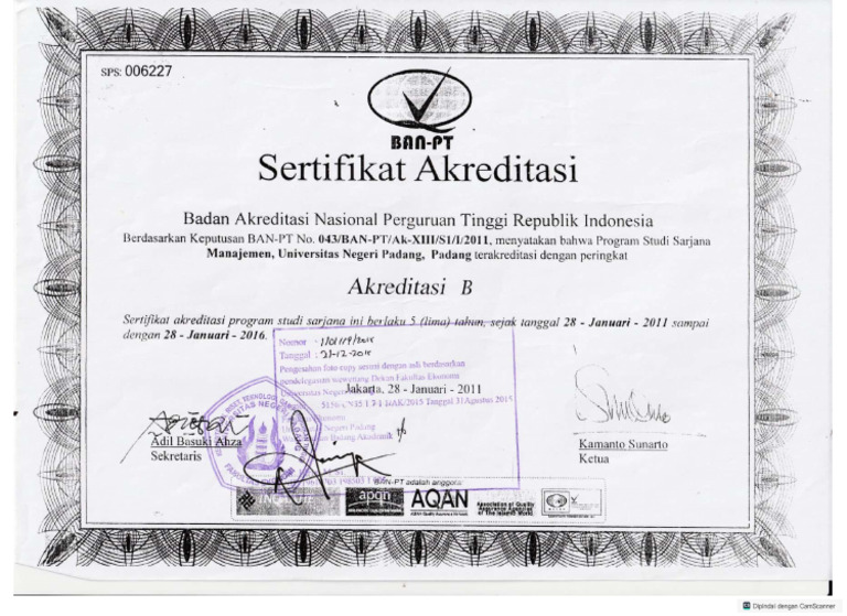 Sertifikat BAN-PT | PDF