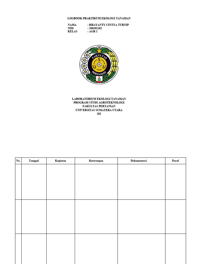 Logbook Praktikum Ekologi Tanaman | PDF