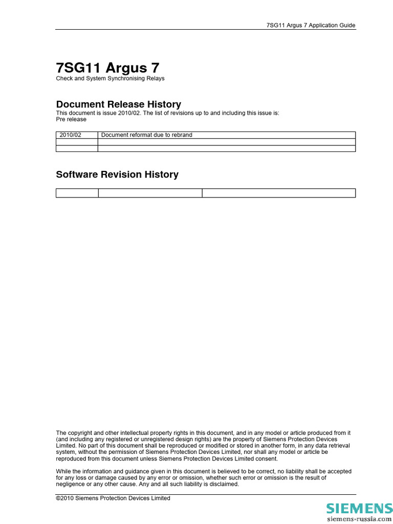 7SG11 Argus 7 Technical Manual Chapter 5 Applications Guide | PDF | Relay | Root Mean Square