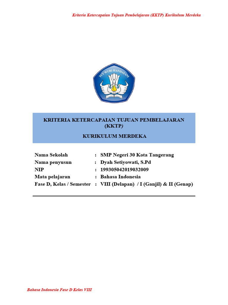 KKTP Kurikulum Merdeka | PDF