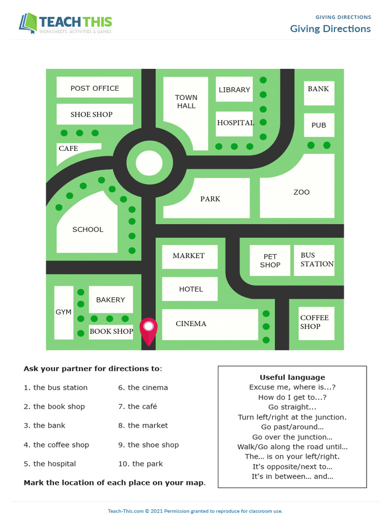 Directions Map Activity for Kids | PDF | Coffee